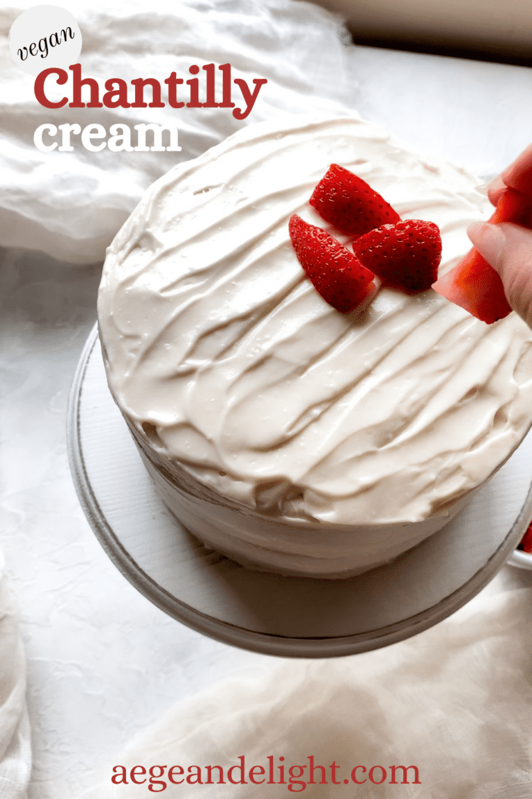 Vegan Chantilly Cream (Cream Cheese Whipped Frosting) | Aegean Delight